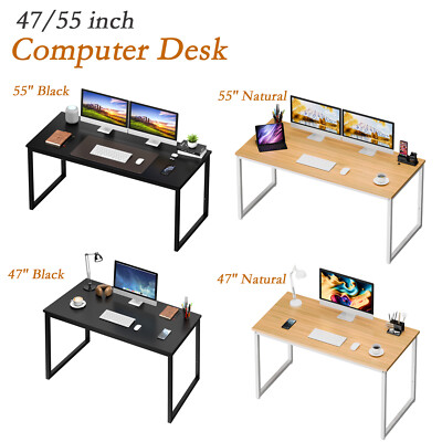47/55 inch Computer Desk Home Office Desk Wooden Study Writing Table 2 ...