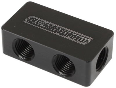 Aeroflow Compact Distribution Block 2 In, 4 Out All Ports 1/8" NPT ...