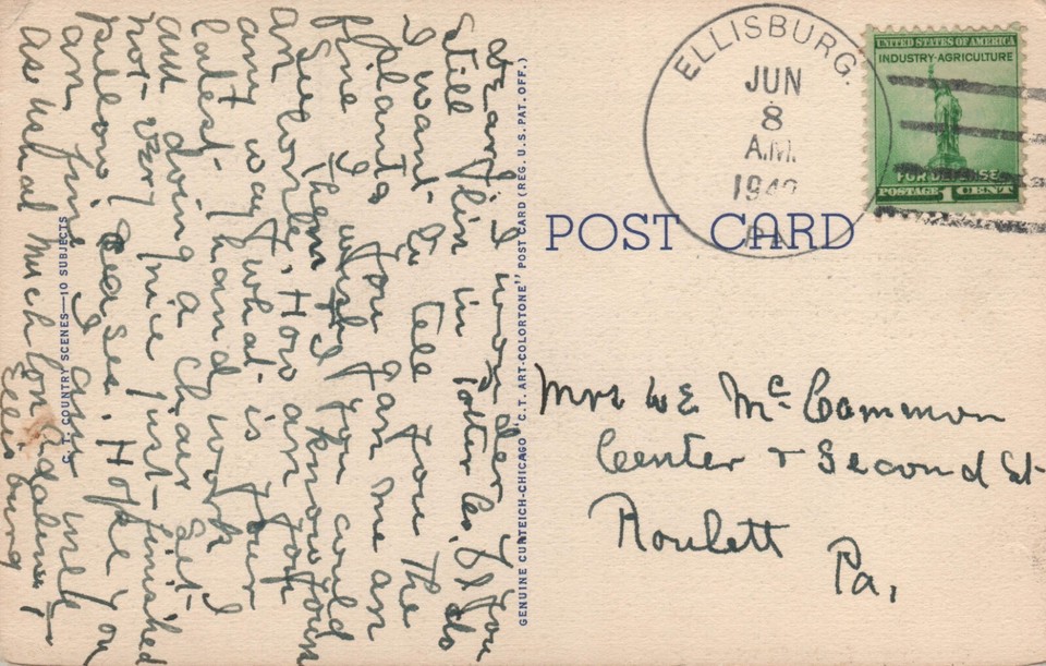 Greetings From Genesee Pennsylvania Country Road Scene Potter County ...