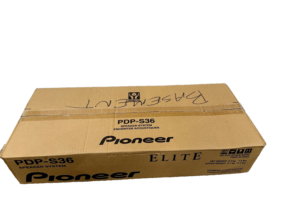 PAIR Pioneer ELITE PDP-S36 Speakers System W/ Pro-1130HP & Pro 28” OPEN ...
