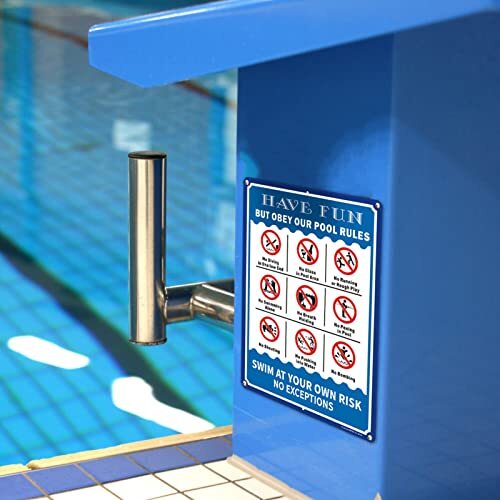 Clotide Pool Rules Sign 10 X 14 Inches Rust Free Aluminum Metal Warning ...