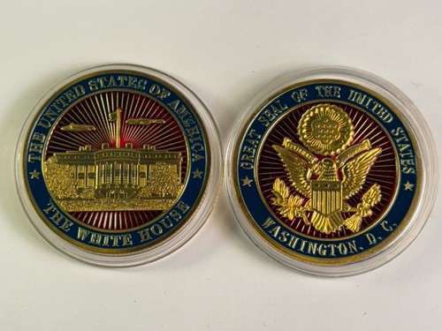 PAIR OF 2 RARE THE WHITE HOUSE WASHINGTON DC COINS SEAL VTG ORIGINAL ...