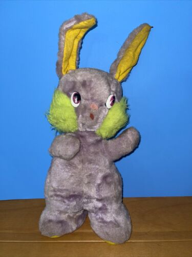 Vtg Rushton Bunny Rabbit Posable Ears Plastic Eyes Plush Stuffed Animal ...