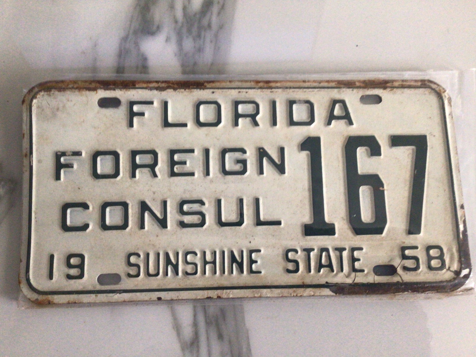 Florida License Plate 1957 Foreign Consul 167 | eBay