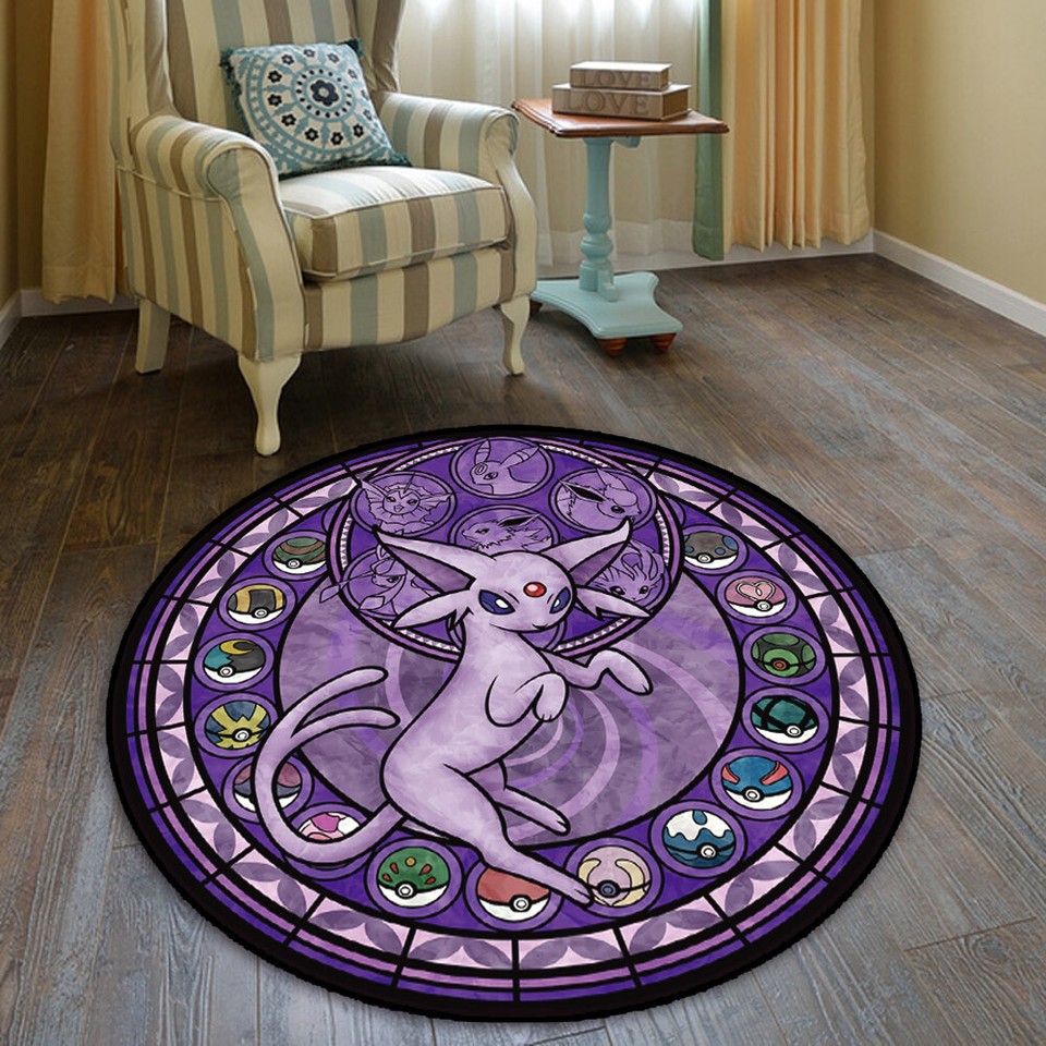 Pokemon Eevee Cute Anime Manga Plush Floor Rug Carpet Room Doormat Non ...