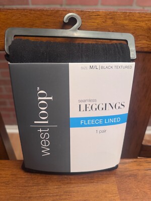 West Loop Fleece Lined Seamless Leggings M/L Black Textured (8-12) | eBay