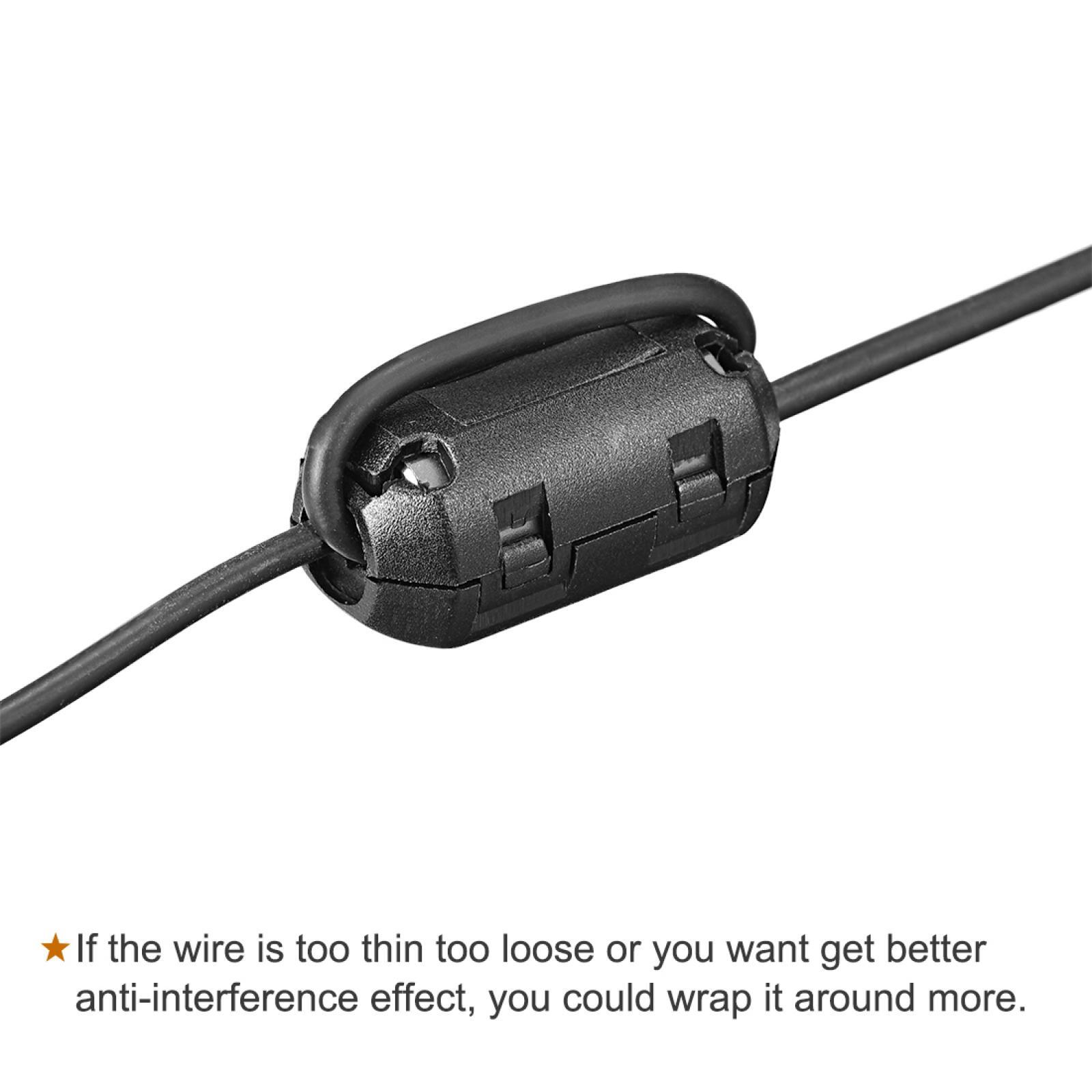 10pcs 3.5mm Ferrite Core Ring Clip-On RFI EMI Noise Suppression Cable ...