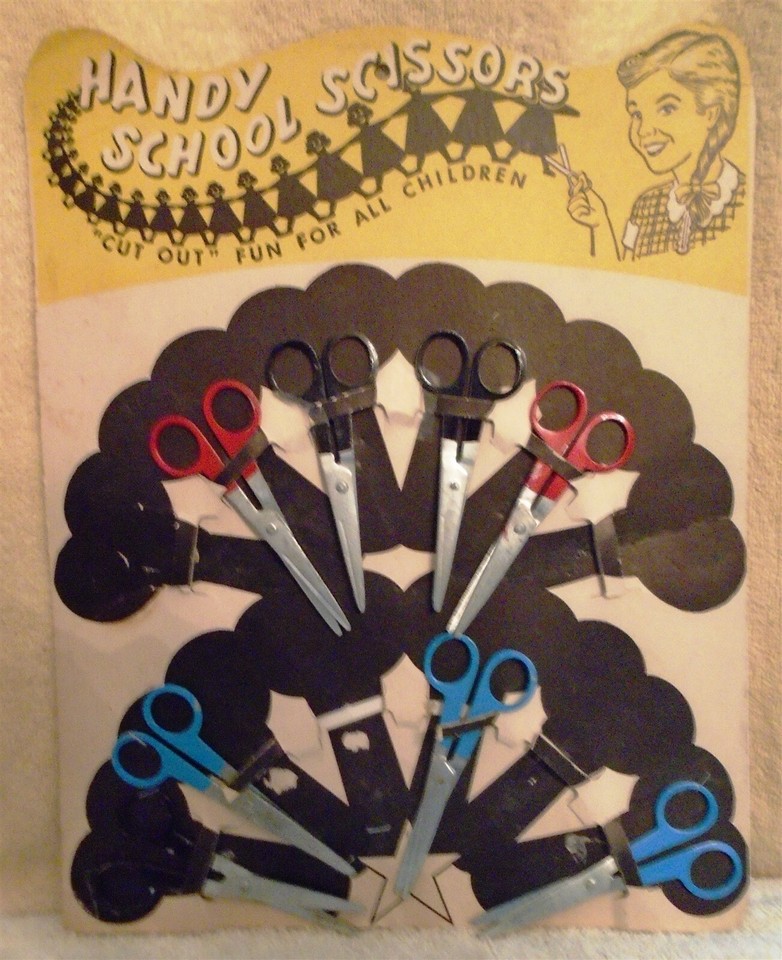 Vintage Store Cardboard Wall Display Handy School Safety Scissors 11 x ...