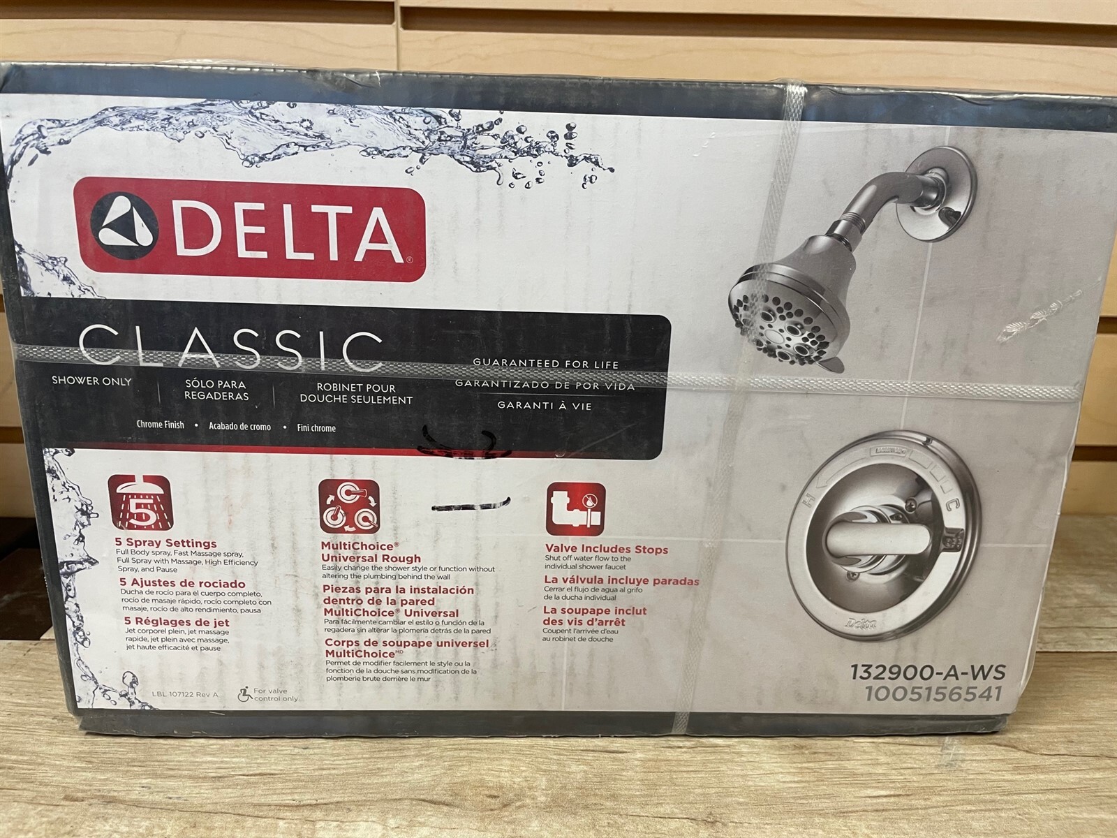 Delta Classic Single Handle Shower Faucet Polished Chrome 132900-A-WS ...