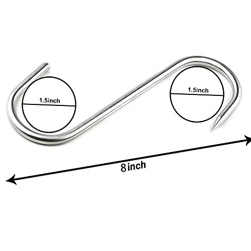 5 Pack 8 Inch Stainless Steel Meat Hanging Hooks for Smoking Grilling ...