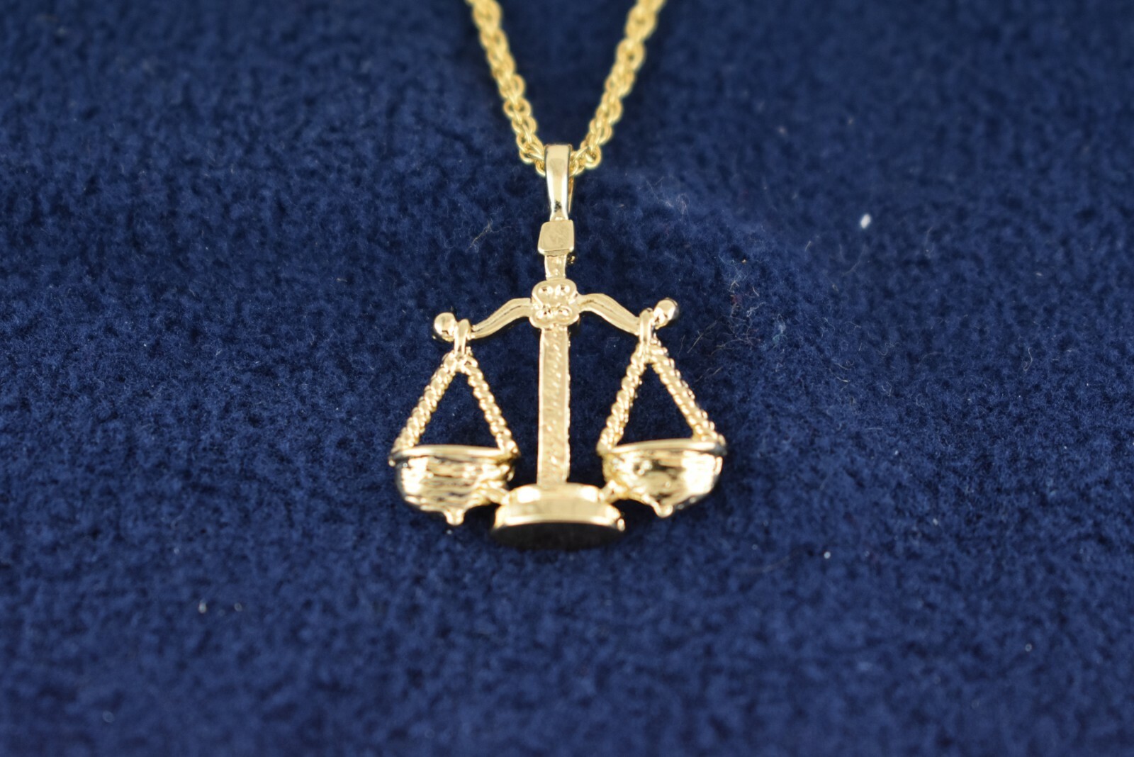 14 KT GOLD PLATED 3D ZODIAC LIBRA CHARM & 14KT 16"-30' ROPE CHAIN | eBay