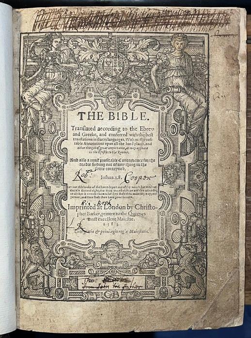 1583 'The Bible' Geneva Version. Christopher Barker, London. Fine ...