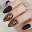 3-D Matte STILETTO *ANGEL IN DISGUISE* Gems Black Full Cover Nail Tips ...