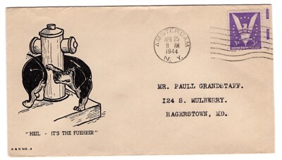WWII Patriotic 1944 Amsterdam NY - "Heil - It's the Fuehrer" Dog ...
