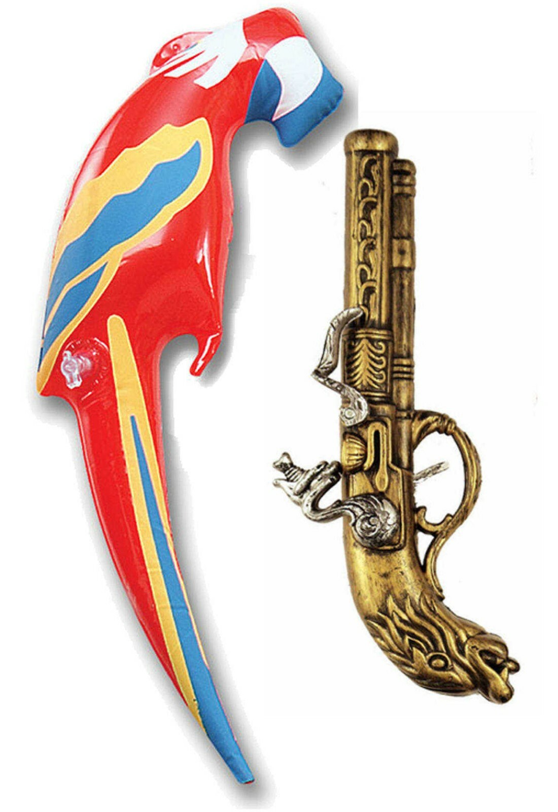 Pirate Inflatable Blow-Up Parrot Parott & Gun Musket Fancy Dress ...