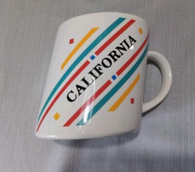 Vintage California Slanted Coffee Mug 80's Retro Design Remembrance ...