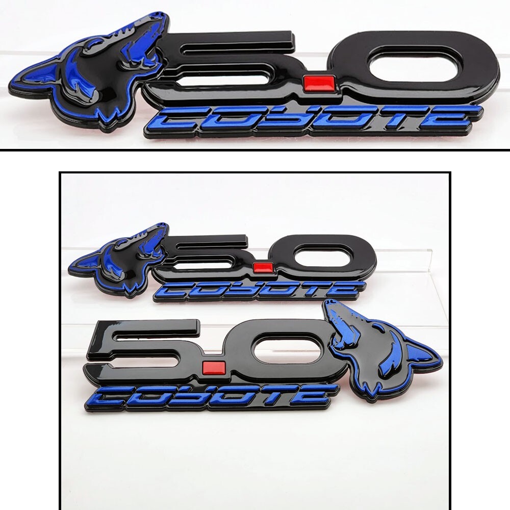 3pc Ltg Blue Howling Coyote 5.0 Fenders & Deck Lid Emblem Set Fits 15 ...