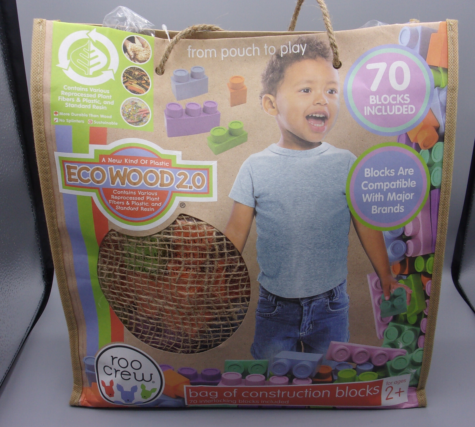 Roo Crew Bag of 70 Construction Building Blocks 58057 -EcoWood - NEW | eBay