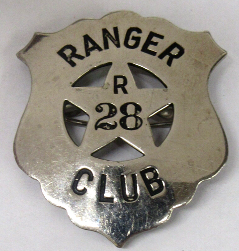 1930's RANGER CLUB nickel plated 1.5" wide pinback badge yz | eBay