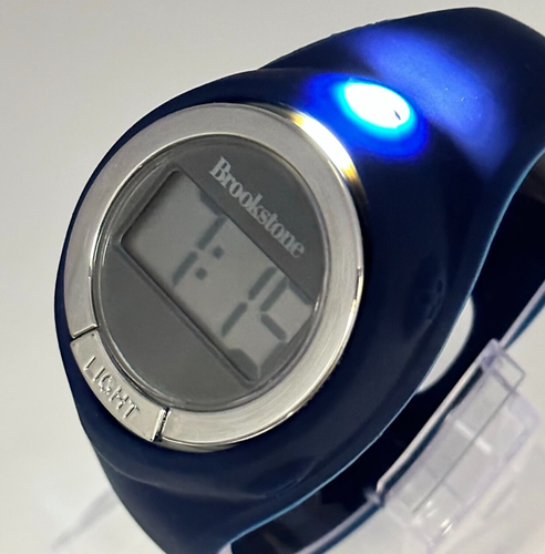 Unisex BROOKSTONE Simple Digital LCD Watch, LED Wrist Light, Blue ...