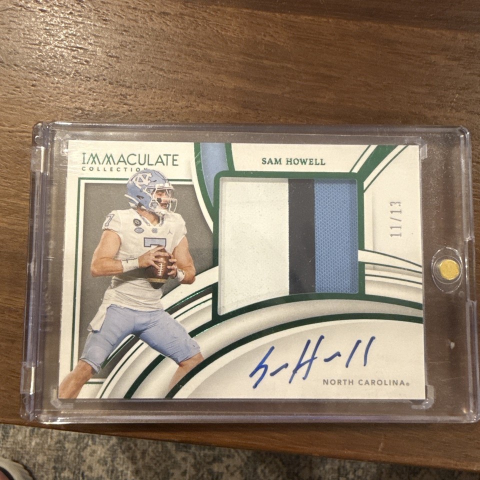 Sam Howell On Card Auto Patch North Carolina Tar Heels Panini ...