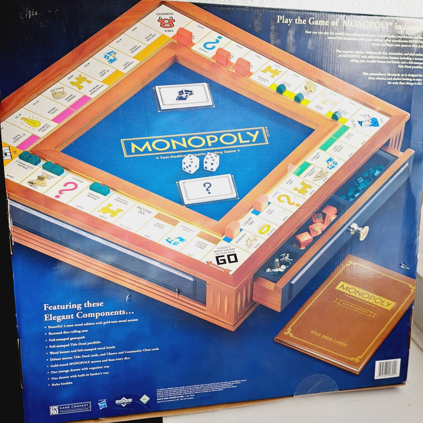 Winning Solutions 21030 Monopoly Luxury Edition with Wooden Game Board ...