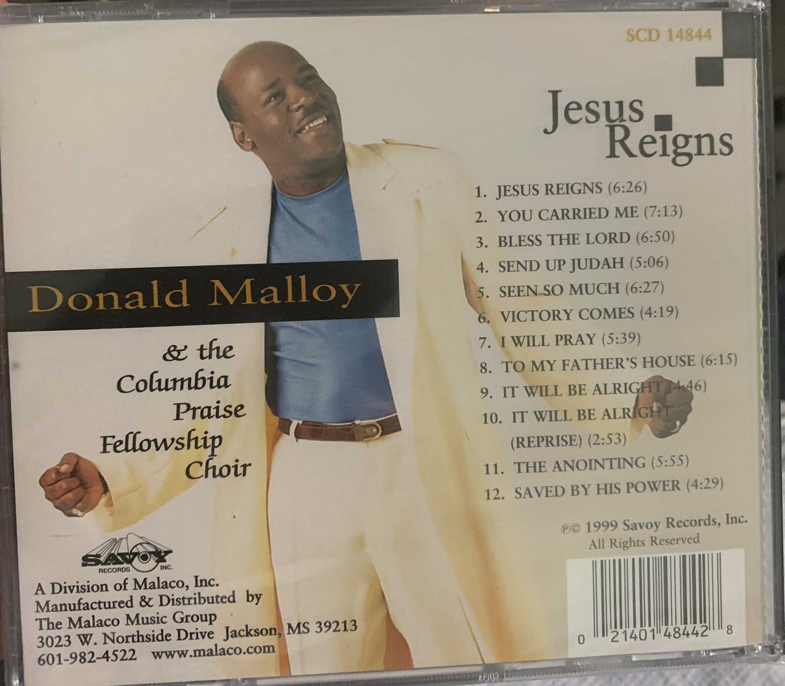 Jesus Reigns * by Donald Malloy (CD, Nov-1999, Savoy Gospel) for sale ...
