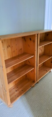2 x MATCHING PINE BOOKCASES WITH TWO ADJUSTABLE SHELVES | eBay UK