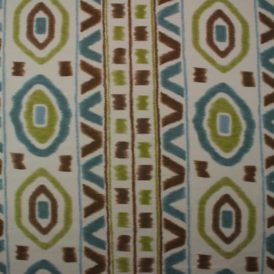 KRAVET PROSPECT CAPRI BLUE SOUTHWESTERN IKAT 100% LINEN FABRIC BY THE ...