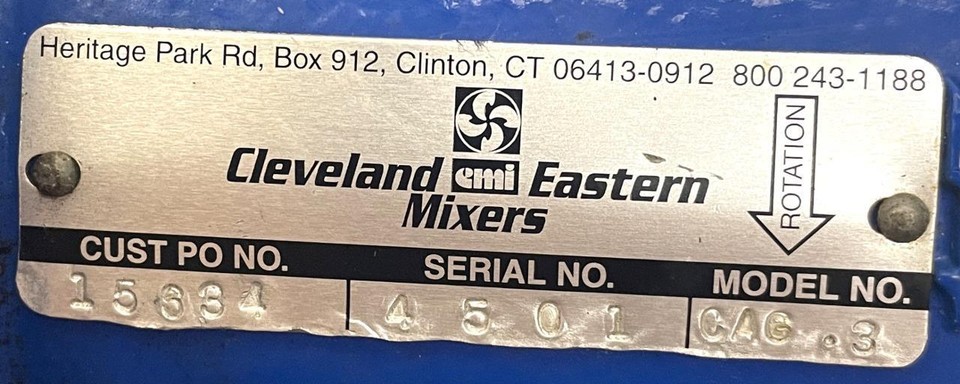 Cleveland Eastern Mixers CAG.3 Portable Gear Driven Clamp Mixer 15631 ...