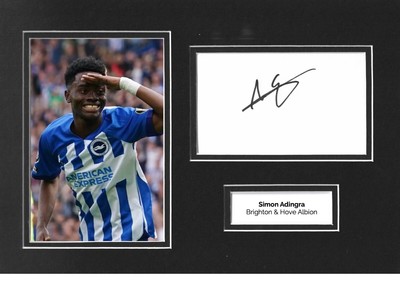 Simon Adingra Signed 12x8 Photo Display Brighton & Hove Albion ...