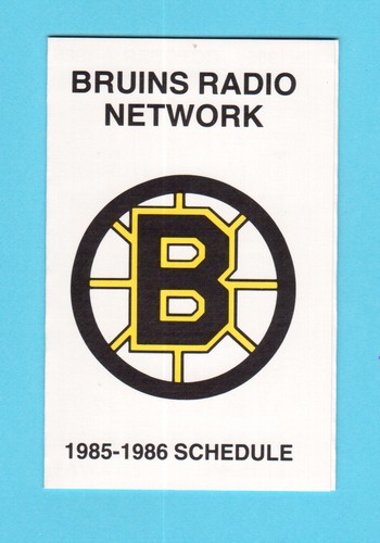 Boston Bruins 1985-86 NHL Hockey Pocket Schedule | eBay