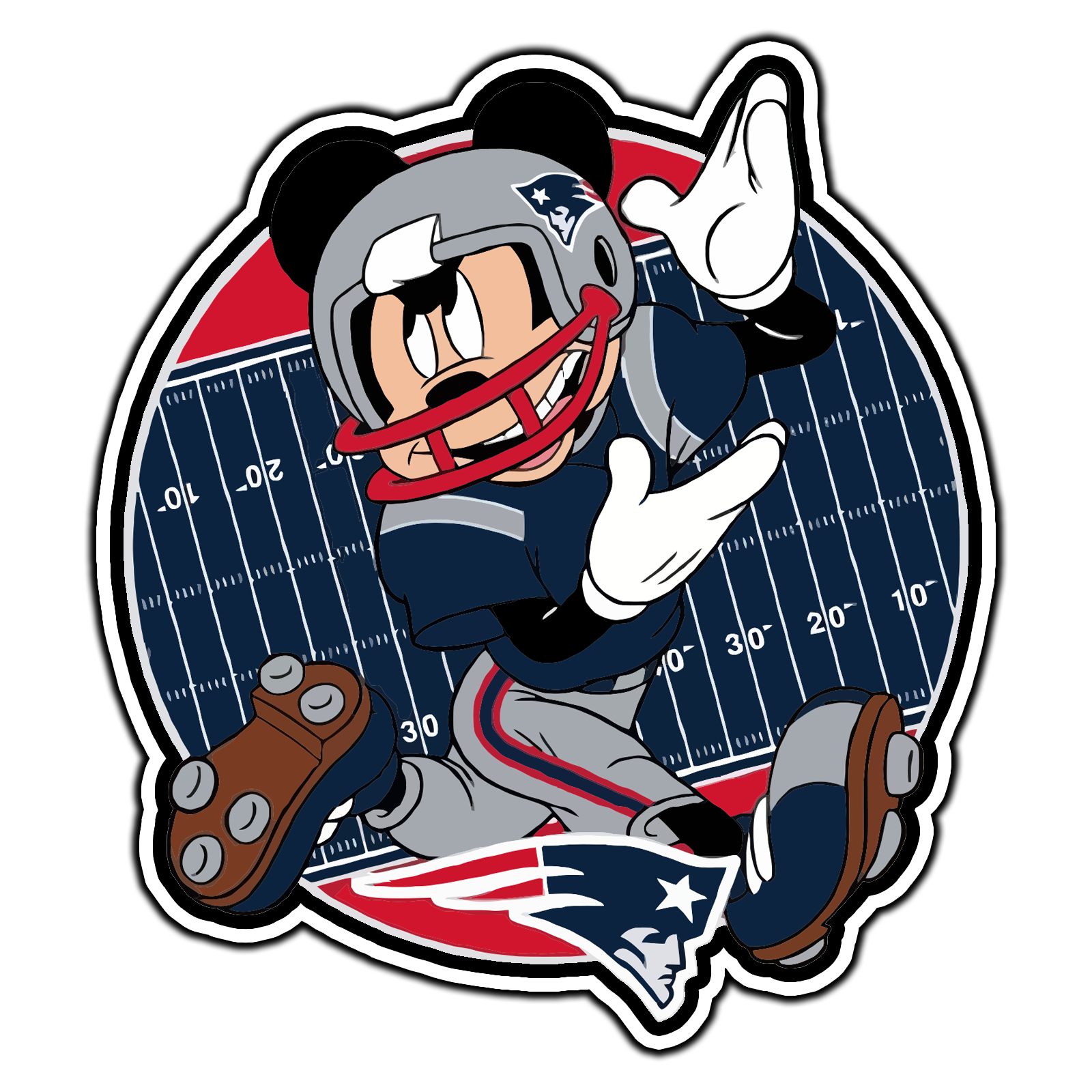 New England Patriots Mouse Logo #18 Football Sticker Waterproof Vinyl ...