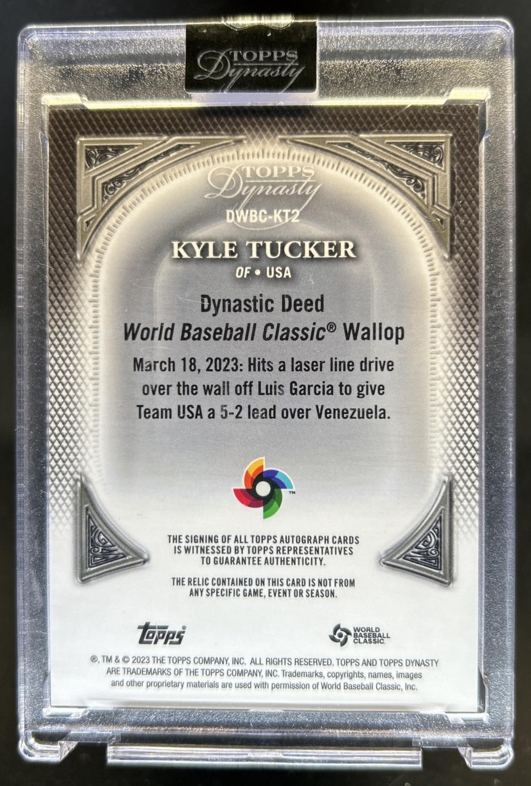 2023 Topps Dynasty Kyle Tucker World Baseball Classic Patch Auto #/10 ...