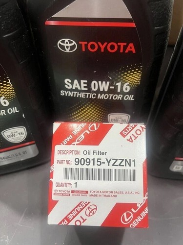 Synthetic Motor Oil SAE 0W-16 Fit Toyota/Lexus Genuine 5 Qts With Oil Filter Set | eBay