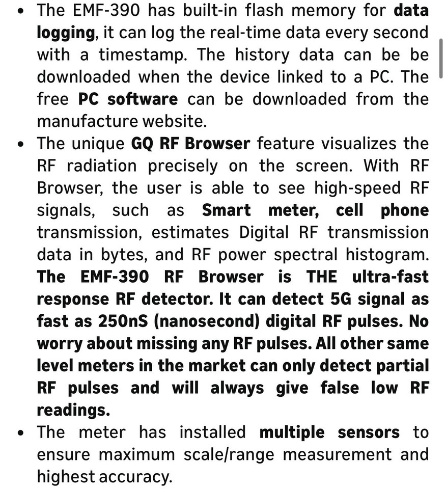 EMF Meter Advanced GQ EMF-390 Multi-Field Electromagnetic Radiation ...