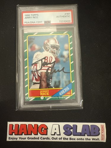 Jerry Rice Auto RC 1986 Topps ROOKIE #161 Signed Football Card HOF GOAT ...