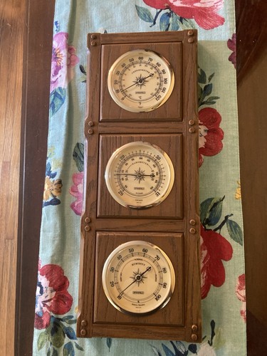 Vintage Springfield Weather Station Hanging Thermometer Barometer ...