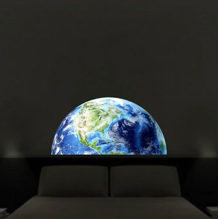 Half Earth Wall Decal Mural Planet Space World Wall Vinyl Mural ...