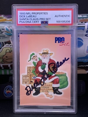 1993 Pro Set Santa Claus Dick Lebeau Signed Card PSA/DNA Certified Auto ...