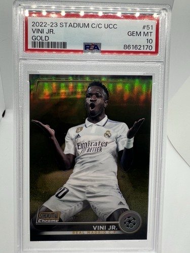 Vini Jr. 2022-23 TOPPS STADIUM CLUB CHROME UCL #51 TRUE GOLD /50 PSA 10 ...