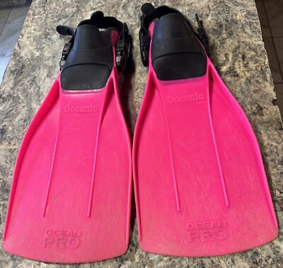 Oceanic Ocean Pro Small Pink Black Scuba Diving Fins Flippers ...