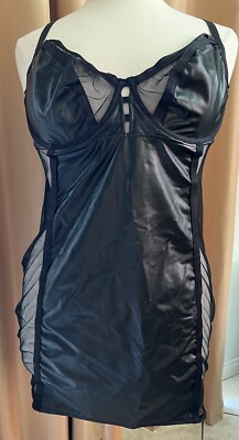 Torrid Curve 2X Faux Leather Chemise Lingerie with Mesh Sides Sexy Sz 2 ...