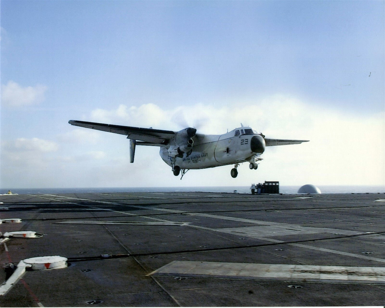 US Navy VRC-30 Det II COD greyhound landing on carrier 8x10 color photo ...