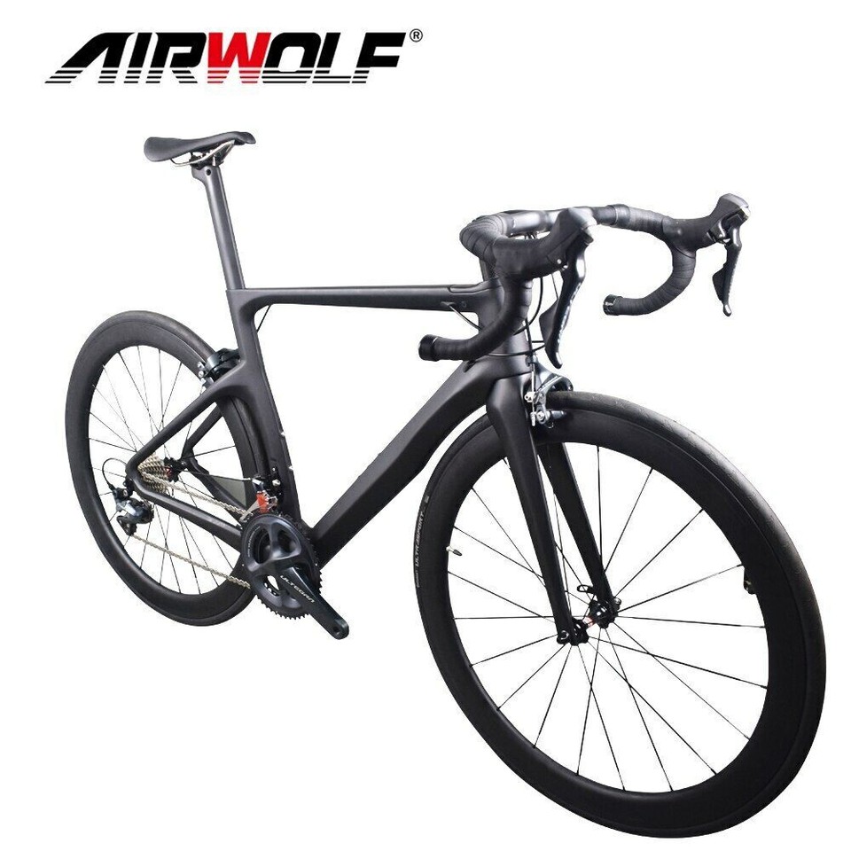 AIRWOLF Aero Carbon Fiber Road Bike Frame Disc/V Brake Frameset 3K BSA ...