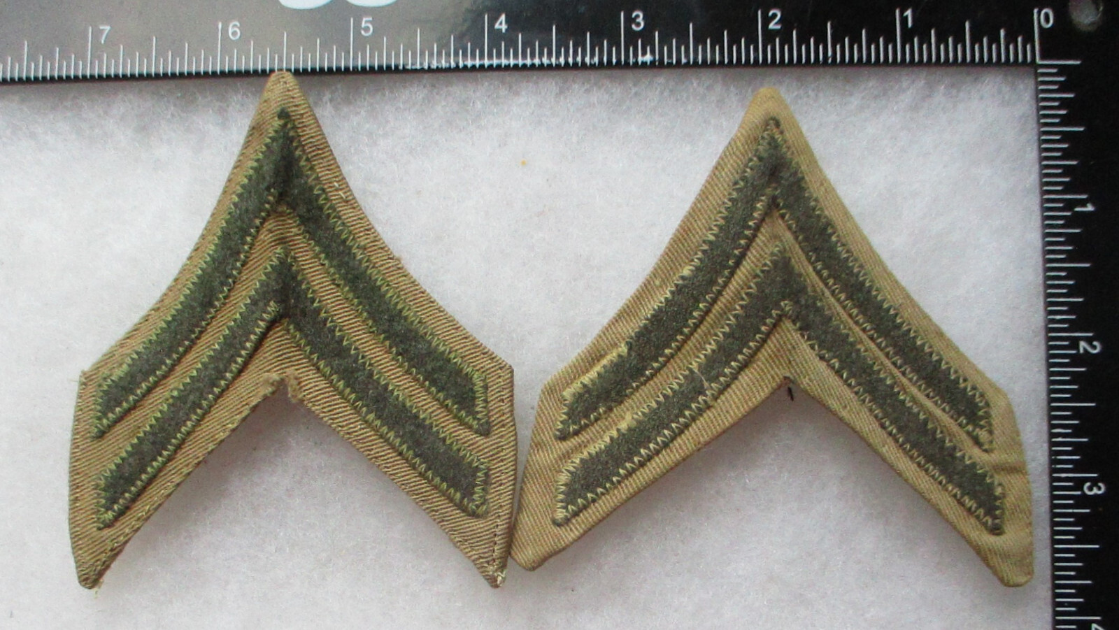 Pair Original WW2 USMC MARINE CORPS Corporal RANK STRIPES PATCHES on ...