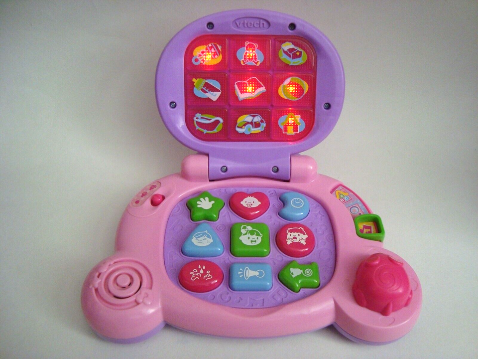 Vtech Baby's Learning Laptop Toy Pink & Purple Music Lights Tested ...