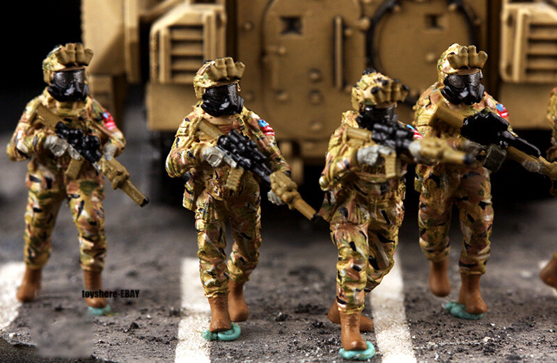 1/72 TANK 1:72 WW2 USA Defense Element 6PCS soldiers toy War diorama in ...