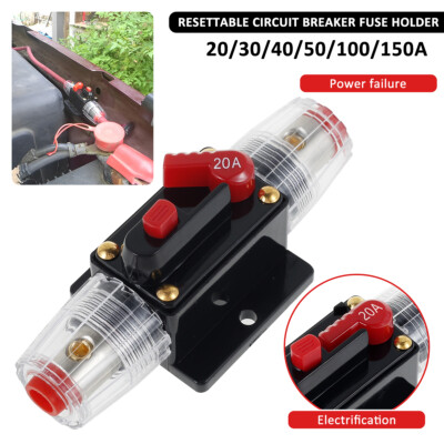 20-150AMP Trip DC Car Audio Solar Energy Inline Circuit Breaker 12V ...