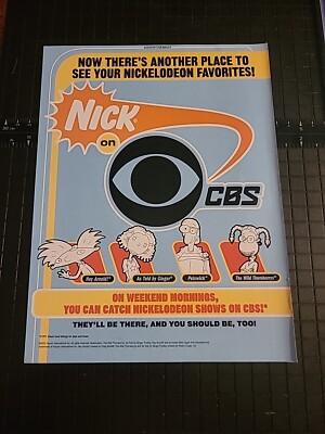 Nickelodeon On CBS Nicktoons Print Ad 2000s Vintage 8x11 | eBay